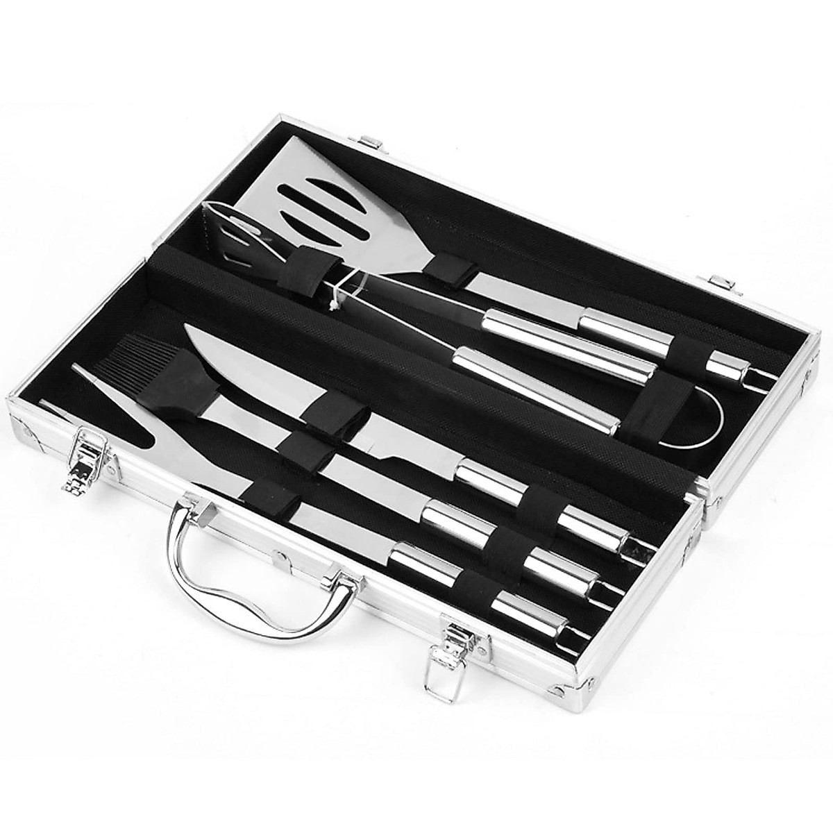 CYXI 5 PCS Barbecue Tool Set with Portable Compact Carry Case,Grill Accessories, Grilling Utensil Kit,for Travel, Picnics, RVs, Camping, BBQs, Parties
