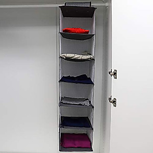 Home Basics SB39011 Hanging Closet Organizer, 6 Shelf, Grey
