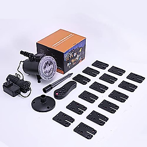 Holiday Projector Light, Syslux Halloween Christmas Projector Lights 16 HD Slides LED Waterproof Light Outdoor Indoor Light with Remote Control for Party Garden Halloween Xmas Holiday Landscape Decor