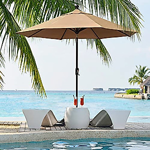 EliteShade USA 10-Year-Non-Fading Sunumbrella 9Ft Market Umbrella Patio Umbrella Outdoor Table Umbrella with Ventilation,Heather Beige