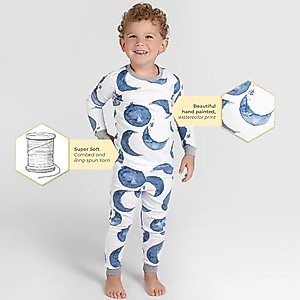 Burt's Bees Baby Baby Boys' Pj Set, Tee and Pant 2-piece Pajamas, 100% Organic Cotton, Autumn Wagons, 3 Years