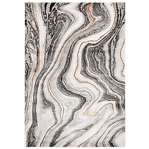 SAFAVIEH Craft Collection Accent Rug - 4' x 6', Grey & Gold, Modern Abstract Design, Non-Shedding & Easy Care, Ideal for High Traffic Areas in Entryway, Living Room, Bedroom (CFT819F)
