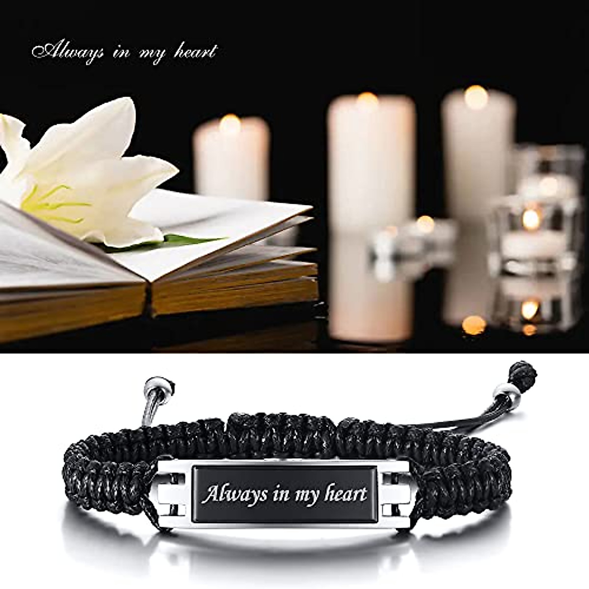 Cremation Memorial Urn Bracelet,Stainless Steel Cremation Manmade Braided Urn Bracelet Keepsake Urn Bracelet for Ashes, Free Fill Kit