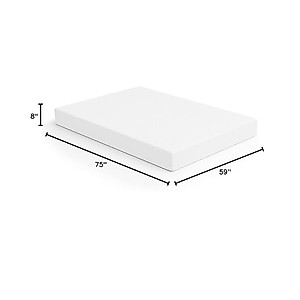 HOMES: Inside + Out Zinne Queen Mattress, 8 Inch Memory Foam Mattress Gel Mattress Twin for Cool Sleep Pressure Relief, Medium Firm King Mattress CertiPUR-US Certified/Bed-in-a-Box/Pressure Relieving