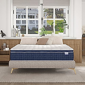 EEN EEN SLEEP Full Mattress, 12 Inch Hybrid Mattress in A Box, Full Size Mattresses Made of Foam and Individual Pocketed Springs, Strong Edge Support, Pressure Relief, Cool Breathable, Medium Firm