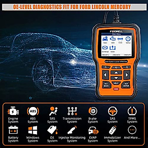 FOXWELL NT510 Elite fit for Ford Lincoln Mercury Diagnostic Tool, Bidirectional OBD2 Scanner, Full Systems Battery Registration All Reset BMS ABS SRS Airbag EPB TPMS DPF Regen, Car Code Reader