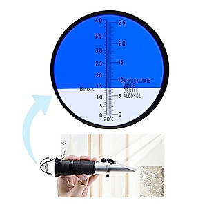 Handheld Wine Alcohol Refractometer with ATC Dual Scale Brix 0-40% 0-25% VOL Optical Tester for Grape Wine Making Winemakers Homebrew Tool