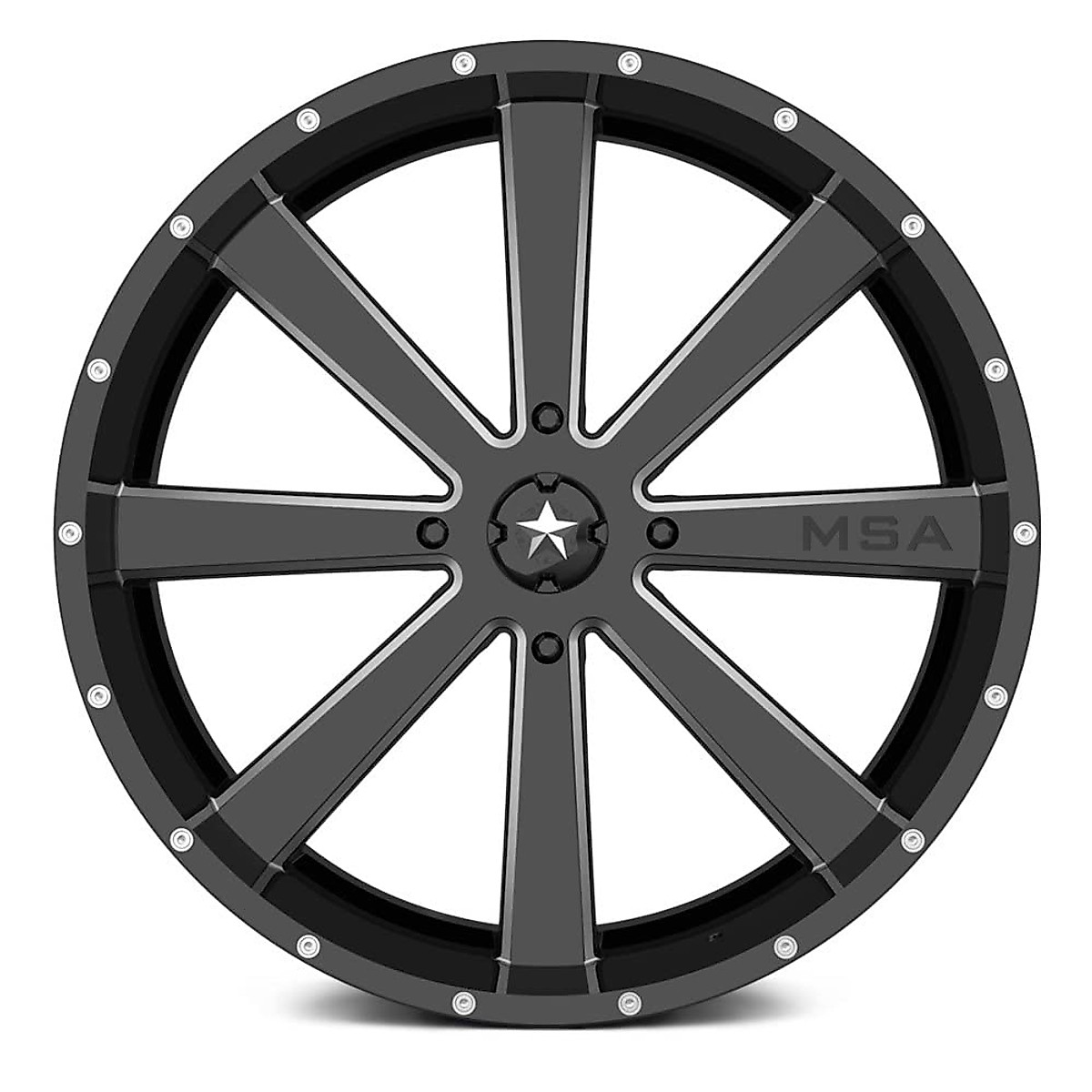 MSA Offroad Wheels MA34 20X7 4X156 G-BLK MILL 00MM - M34-020756M