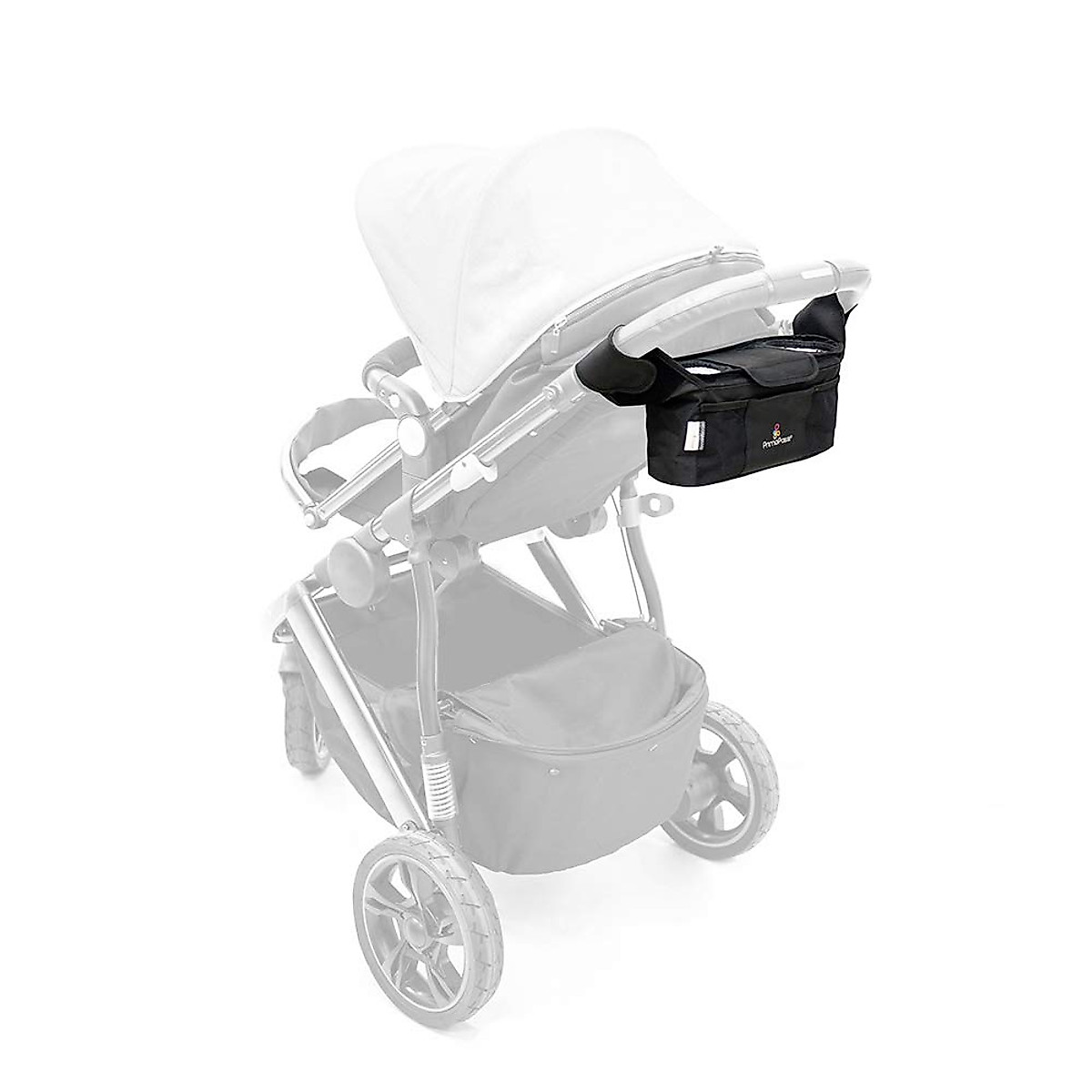 Primo Passi Stroller Organizer - Fits Most Strollers and Includes Two Deep Insulated Cup Holders to Keep Bottles Warm and Drinks Cold