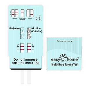 Easy@Home Marijuana & Nicotine Test Kit: 15 Pack Testing Kits for THC and Nicotine Metabolites Cotinine(COT) in Urine, Built-in Strips Combo Home Drug Tests for Weed/Vaping/Tobacco, EDOAP-124