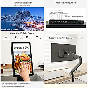 waveshare 21.5inch Capacitive Touch Monitor, 1080×1920 Full HD, Compatible with Raspberry Pi/Jetson Nano/PC-Monitor+ PI4B-2GB