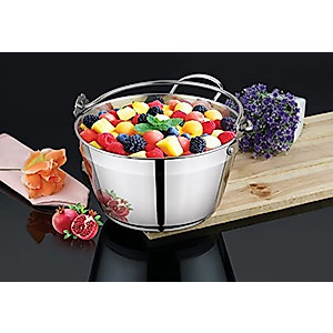 Penguin Home 3820 Professional Jam Maslin Pan-Capacity of 4.5 litres Induction Safe-Suitable for All Hobs-Diameter-24 cm, Stainless Steel, Aluminium, 4.5 liters