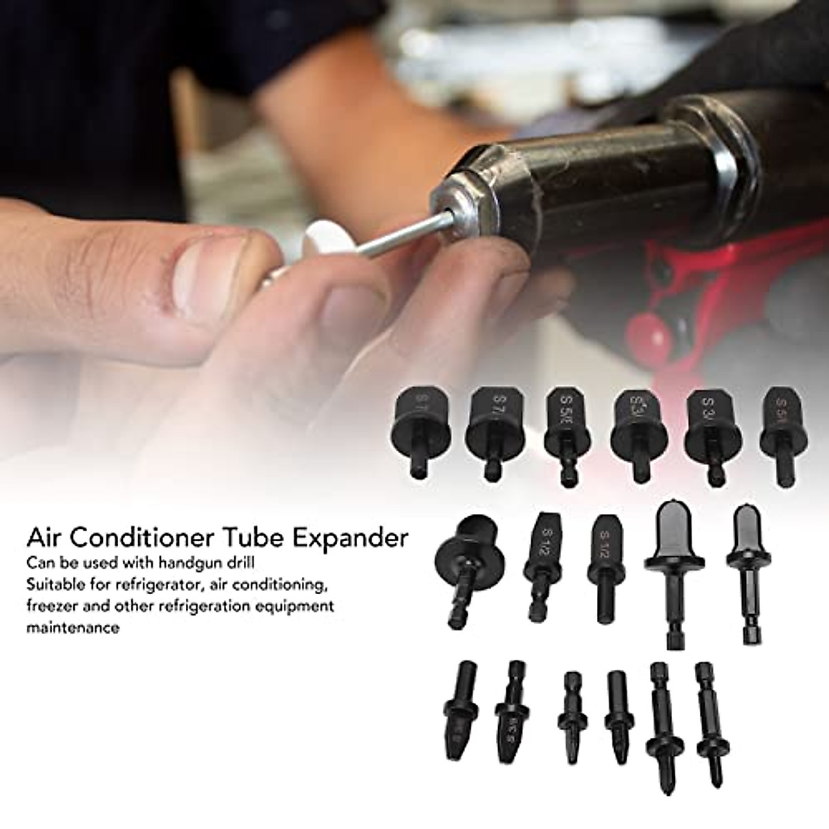 HVAC Maintenance kit Air-Conditioning Copper Tube Expanding Tool Air-Conditioning Copper Tube forging Tool Round Handle Expander bit Repair kit with