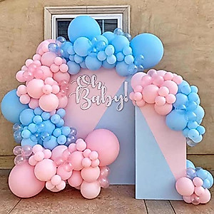 Pink and Blue Balloons, DIY Gender Reveal Party Balloons, 100PCS Pink Blue Confetti Balloons Garland Arch Kit for Boys Girls Gender Reveal Birthday Baby Shower Decorations