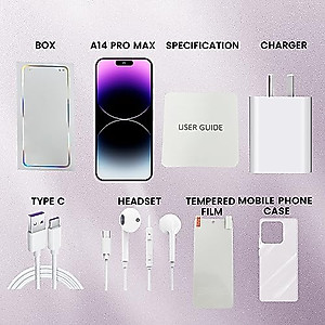 WV LeisureMaster A14 Pro Max Cell Phone,6+256GB Unlocked Phone,Android 13.0 Smartphone,6.82-inch HD Screen,Dual SIM,Dual Standy,6800 mAh Battey,64MP Camera,2796 * 1290 Resolution 5G Phone