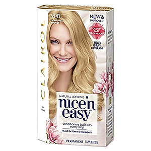 Clairol Nice'n Easy Permanent Hair Dye, 9PB Light Pale Blonde Hair Color, 1 Count