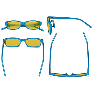 Eyekepper Kids Blue Light Blocking Glasses with Amber Tinted Filter Lens - Anti Computer Screen Glare Gaming Eyeglasses for Boys & Girls - Blocking UV Rays - Blue