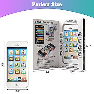 Baby Toys 6 to 12 Months, Baby Toys 3-6 12-18 Months, Fake Phone Toy for 1 2 3 4 Years Old Girls Boys, Kids Cell Phone Toddler Toys Age 1-3, Gifts for 1-6 Years Old Girls Boys Babies Infant (White)