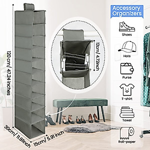 4 Pack Hanging Shoe Shelves 10 Shelf Hanging Shoe Organizer Holder for Closet Space Saving Hanging Shoe Rack Shoe Hanger Hanging Storage Organizer for Shoes, Hats, Purses, Handbags