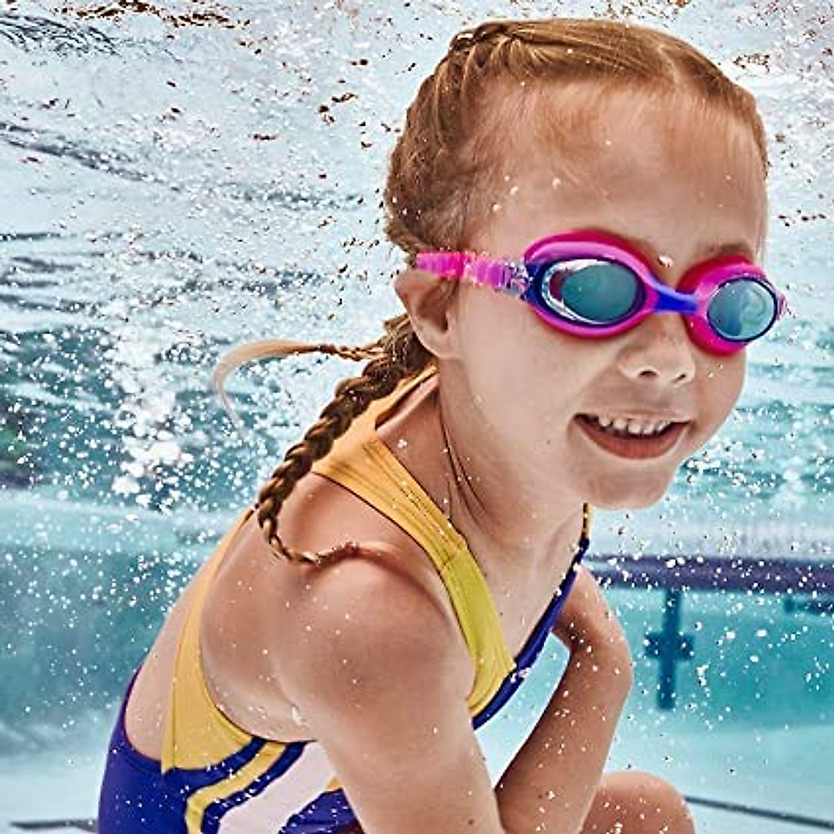 Romoc 4 Pack Kids Swimming Goggles,No Leaking,Anti Fog,UV Protection Swim Glasses Water Goggles Christmas Gift