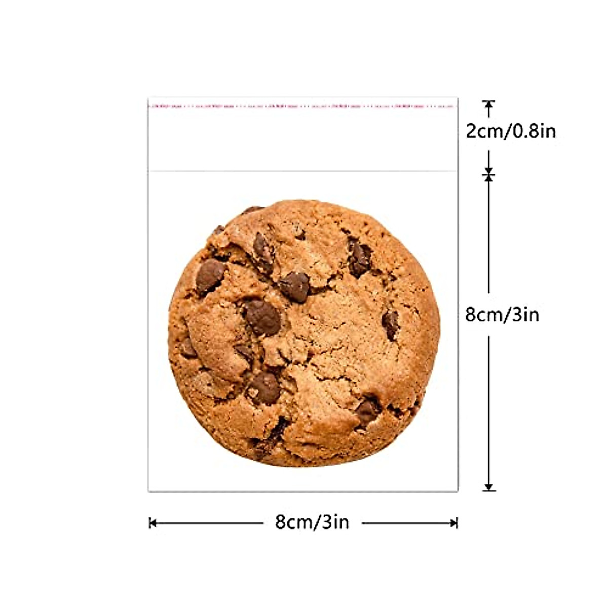 Small Self Adhesive Cellophane Bags 3x3" Clear Self Seal Cello Bags 300pcs Resealable Poly Bags 2 Mil for Earrings Bakery Cookies Candies Candle Soap Gift