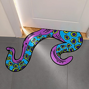 MSTOFFY Cute Tentacle Octopus Small Unique Non Slip Area Rug Door Mat Trendy Preppy Funny Rugs for Living Room Indoor Mat Welcome Doormat Indoor Carpet Funky Decorative Mats