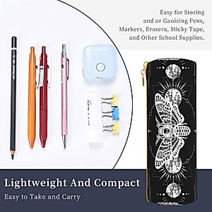 FREEHOTU Canvas Simple Moon Moth Pattern Makeup Bag Cosmetic Holder Bag Office Storage Pouch