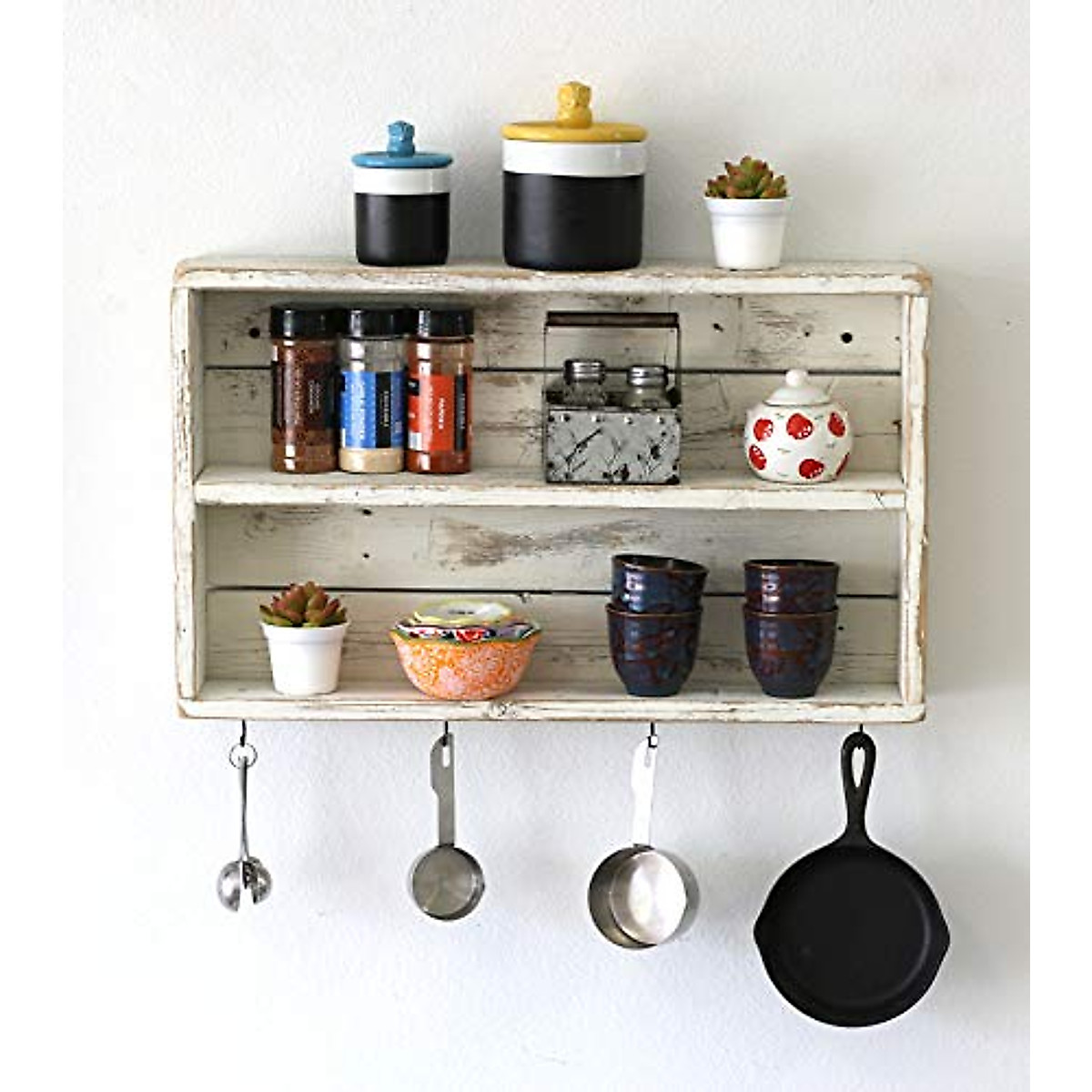 Doug and Cristy Designs White Rustic Double Wall Shelf