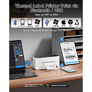 Phomemo Bluetooth Thermal Label Printer, Wireless Label Printer for Shipping Package & Small Business, 4x6 Address Label Printers, Thermal Printer Support iPhone, iPad, Mac, Windows, Android