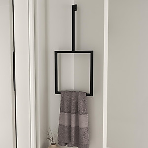 Unique Vertical Towel Rack Wall Mounted for Bathroom, Metal Square Towel Holder, Modern Hand Towel Ring, Elegant Bathroom and Kitchen Decor, Space-Saving Towel Hanger (Medium (24"x11"x3") - 1 pcs)