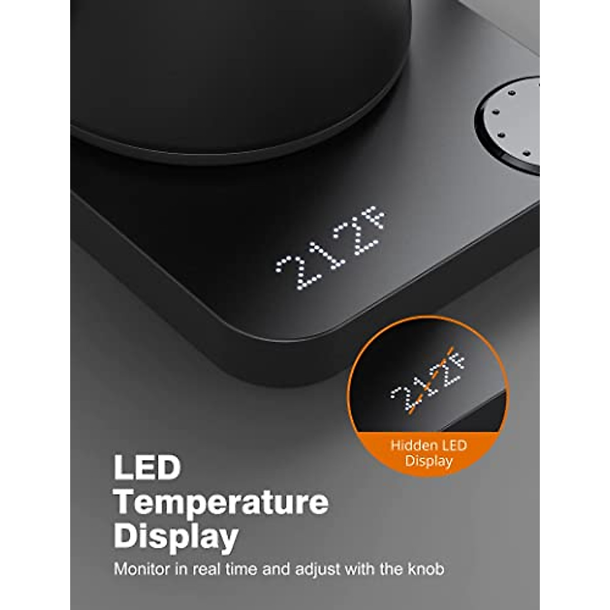 Gooseneck Electric Pour-Over Kettle, Temperature Variable Kettle for Coffee Tea Brewing, 0.9L Stainless Steel Kettle, Temperature Holding, Built-in Stopwatch