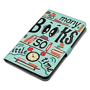 YOYOYX Case for Amazon Kindle Fire 7 Tablet 9th/7th Generation 2019/2017 Release, Slim Protective Case PU Leather Folding Stand Shell Shockproof TPU Back Cover, Book Lover Quotes