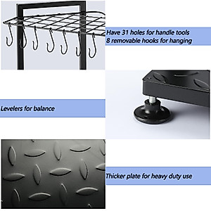 UU-Major Garden Tool Organizer for Garage Corner,Free Standing Yard Tools Rack Heavy Duty,Garage Organization and Storage Stand for Broom,Mop,Rakes,Shovel Holder for Lawn/Shed/Outdoor.