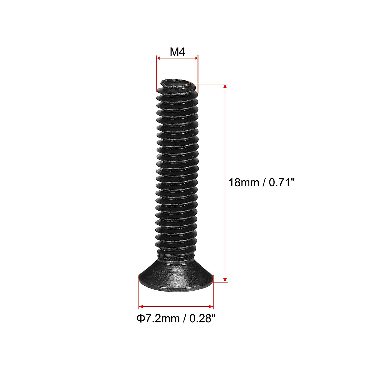uxcell M4 x 18mm Phillips Screw Fastener Black for Laptop PC TV Fan Switch 200pcs