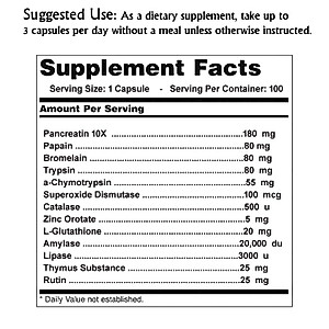 Enzyme Complete with Chymotrypsin,Trypsin & More