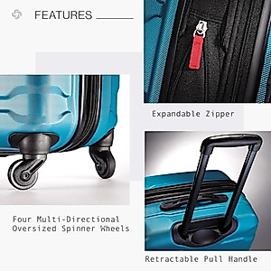 Samsonite Omni PC Hardside Expandable Luggage with Spinner Wheels, Caribbean Blue, 2-Piece Set (20/28)