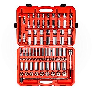 TEKTON 1/2 Inch Drive 6-Point Socket and Ratchet Set, 83-Piece (3/8 - 1-5/16 in., 10-32 mm) | SKT25302