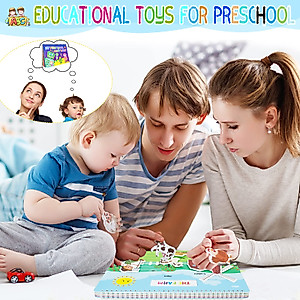 Busy Book, Montessori Toys for Toddlers, Preschool Learning Activities for Kids, Autism Educational Learning Book with 12 Themes, Sensory Toys Busy Board for Kids