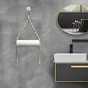 Boho Paper Towel Holder - Macrame Paper Towel Hanging for Kitchen Bathroom