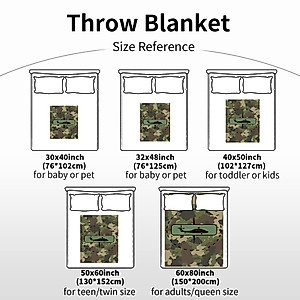 Aircraft Baby Blanket for Boys, Camouflage Army Green Blanket for Toddler Boys, Aircraft Fleece Throw Blanket for Kids Boys, Cool Aircraft Fuzzy Blanket for Sofa Bed Couch Baby (32" x 48")