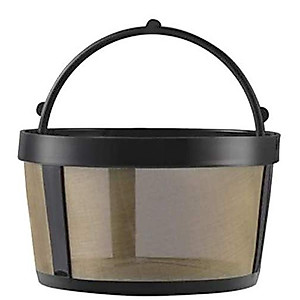 GoldTone Basket Replacement Mesh Bottom Reusable Coffee Filter, 1 Pack, Black/Gold