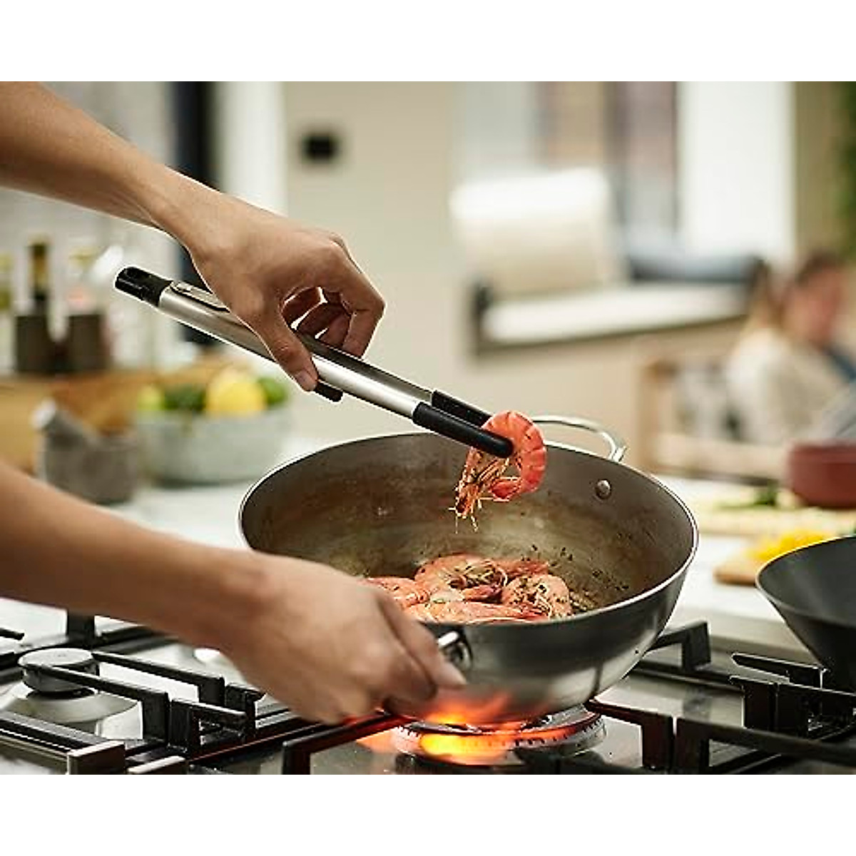 Joseph Joseph Elevate Fusion Set of 2 Silicone Tongs with Integrated Tool Rests, Stainless Steel