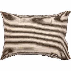 VHC Brands Sawyer Mill Ticking Stripe Pillowcase, Charcoal Gray, 21x30, Set of 2