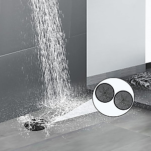 Jersvimc 2Pcs Satinless Steel Shower Drain Hair Cacher with Silica Gel, Black Shower Drain Strainer Bath Shower Drain Cover - 4.75"(120mm) Hair Stopper Floor Drain Protector