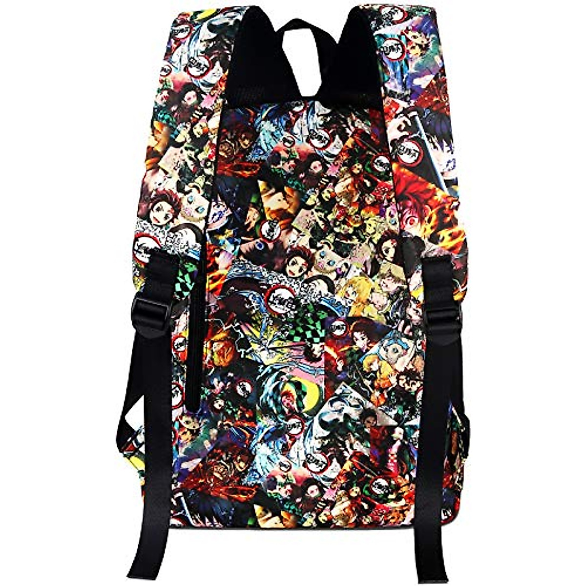 Roffatide Anime Demon Slayer Kimetsu no Yaiba Backpack All Over Printed Schoolbag Laptop Backpack Cosplay Daypacks Black