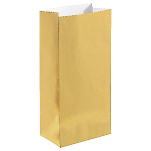 Luxurious Metallic Gold Foil Mini Paper Bags - 6.5" x 3" (12 Packs) - Versatile Gift Packaging for Any Occasion