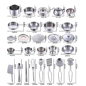 ☀ Dergo ☀Toy,Play house game ,16 Pcs Set Kids Play House Kitchen Toys Cookware Cooking Utensils Pots Pans Gift