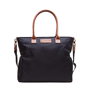 Sarah Wells Abby Breast Pump Bag with Real Leather Straps (Black)