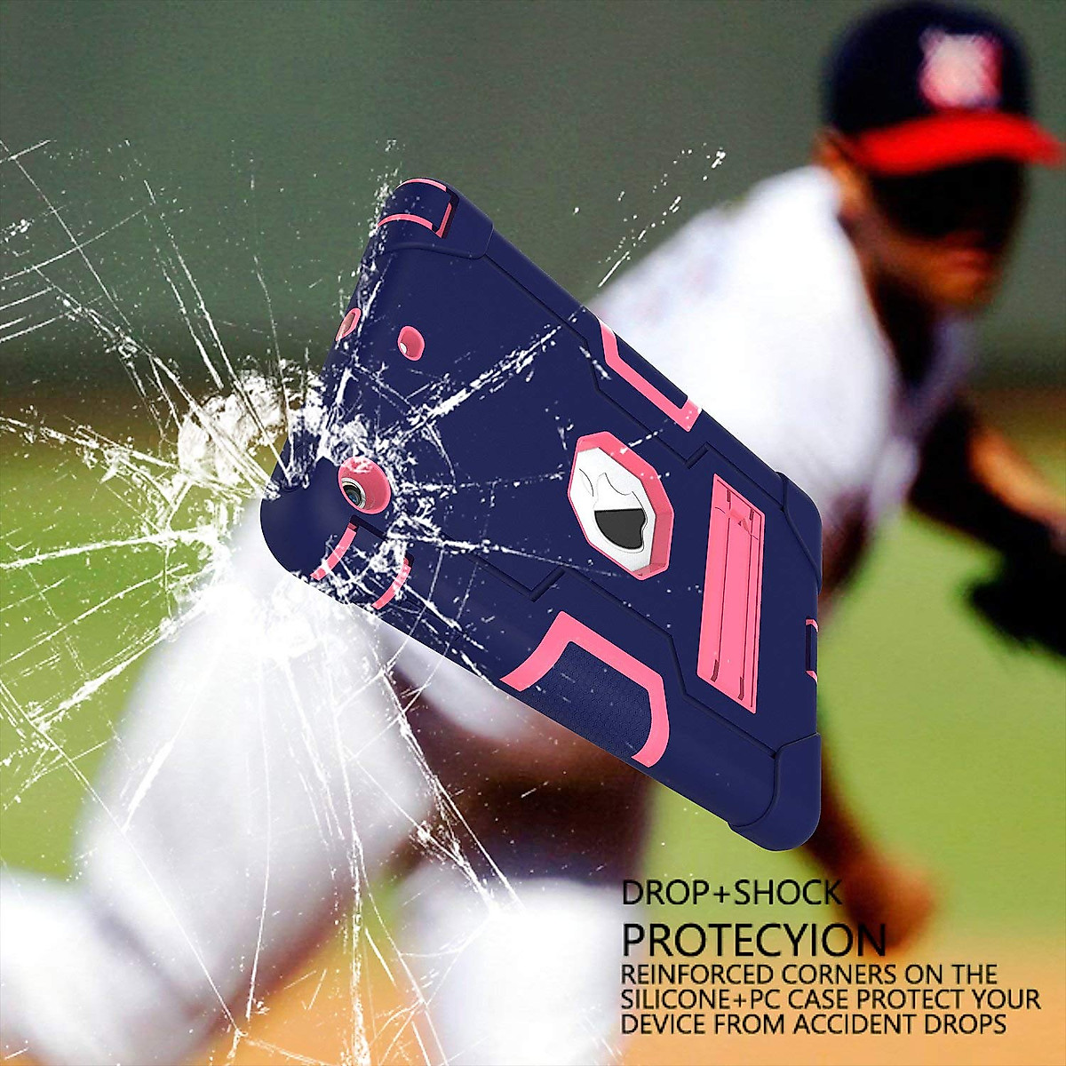 CaseHaven iPad Mini Case (Rugged Kickstand Series, Shockproof, Heavy Duty, Hybrid Three Layer Armor Defender) for iPad Mini 3 - Pink