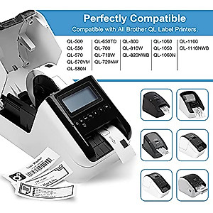COLORWING Compatible Brother Labels DK-1201 12 Rolls and Compatible Continuous Labels DK-2205 8 Rolls